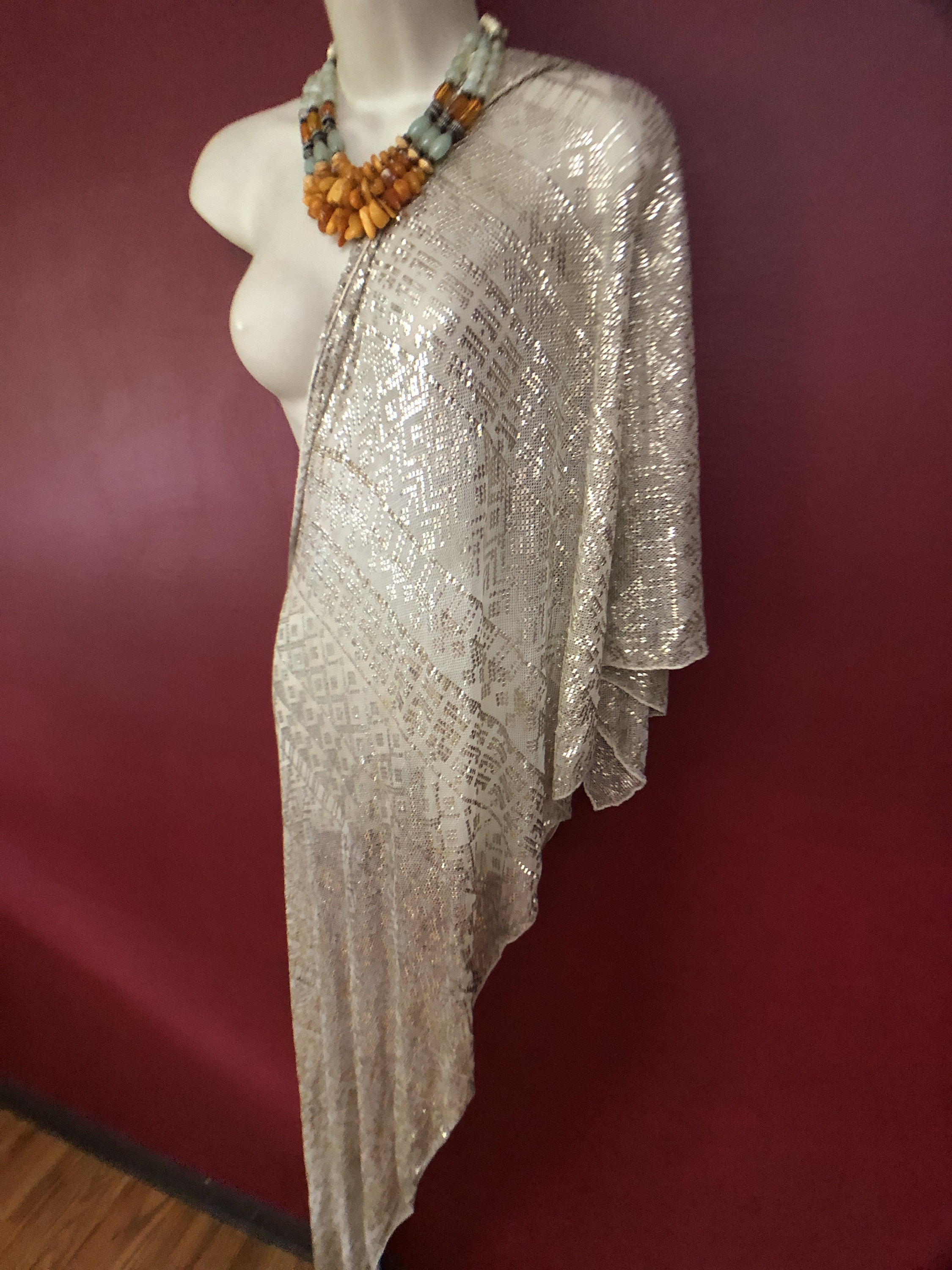 PURE BLISS! Heavy Silver VINTAGE Egyptian Assuit Assuit Shawl ...