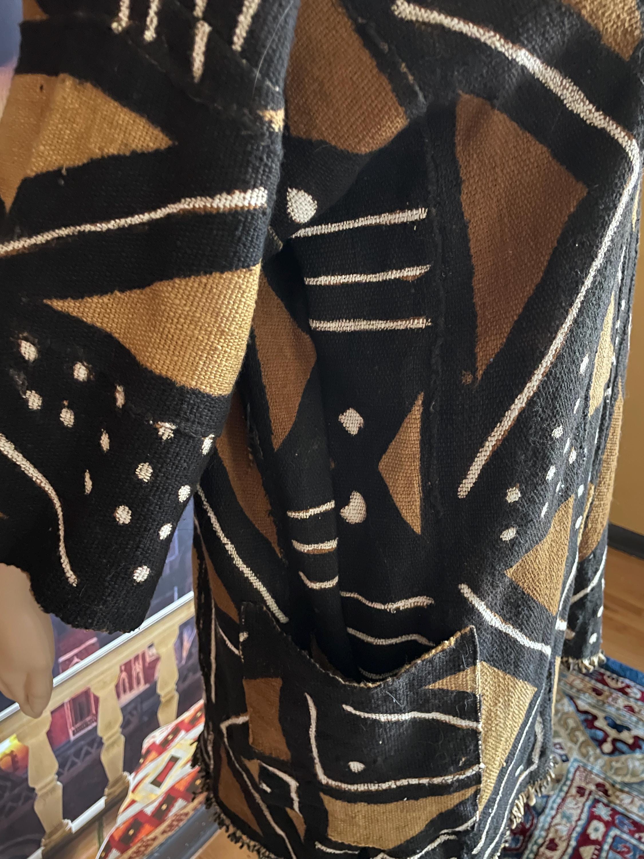 Authentic Vintage Fermented Mud Cloth Graphic Bogolanfini African Cloak ...