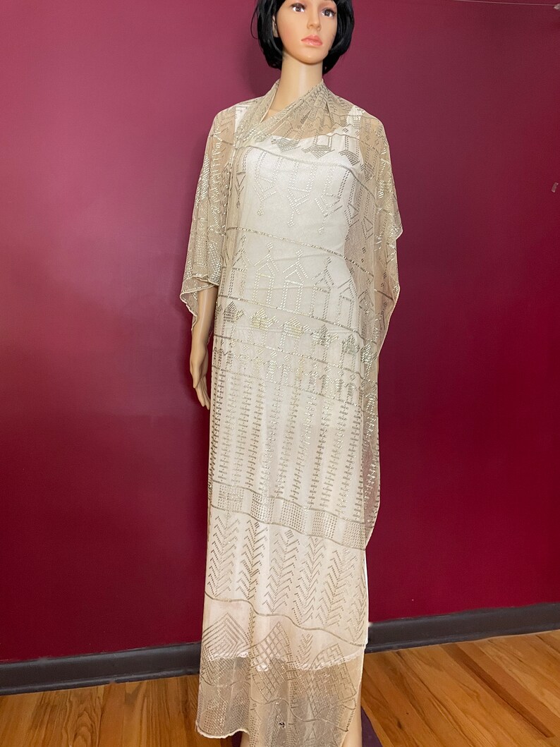 1920's Cream VINTAGE Egyptian ASSUIT W/silver UNIQUE Patterns ...