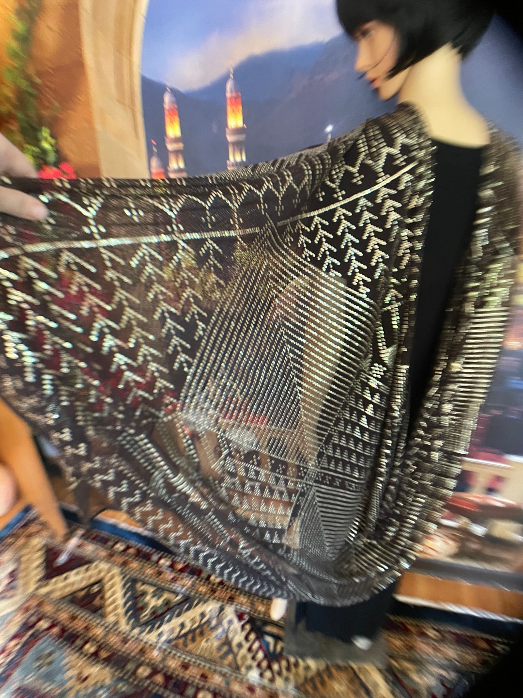 Coptic Treasure Vintage Egyptian Assuit Shawl 1930 Piano Shawl Heavily ...