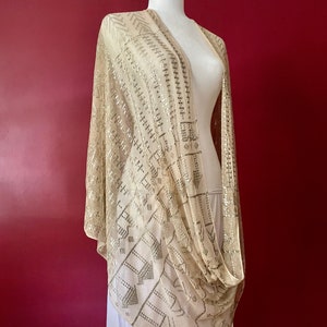 1920's Cream VINTAGE Egyptian ASSUIT W/silver UNIQUE Patterns ...