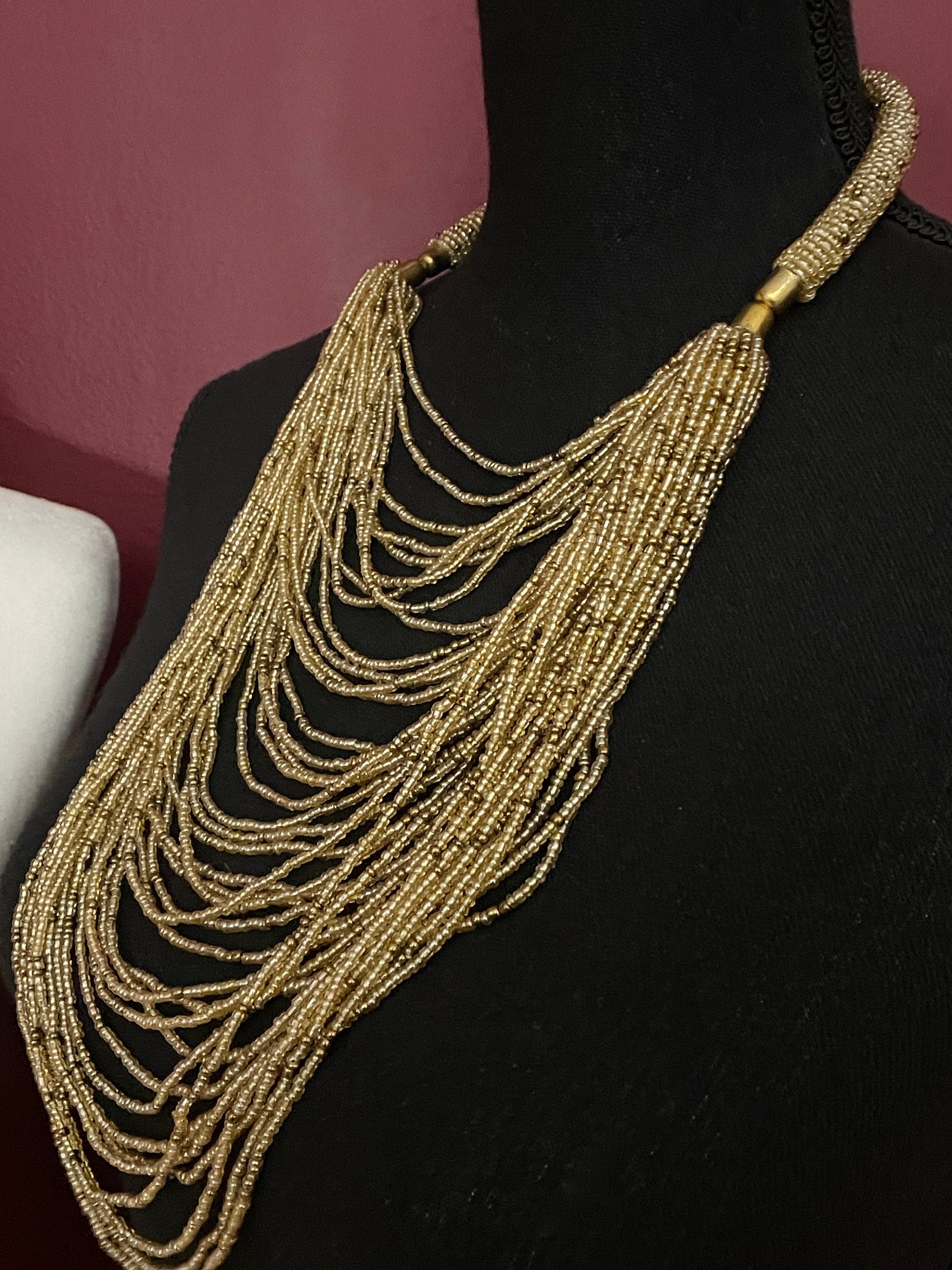 African Maasai Tribal Beaded Waterfall Necklace Kenya Maasai Women Fair ...