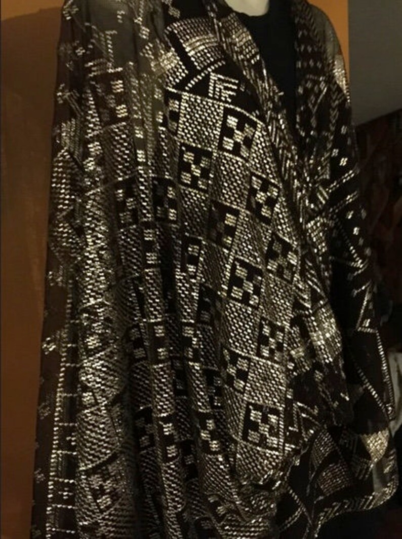 Extra Long Superlative Heavy Egyptian Assuit Piano Shawl 1920's Silver ...