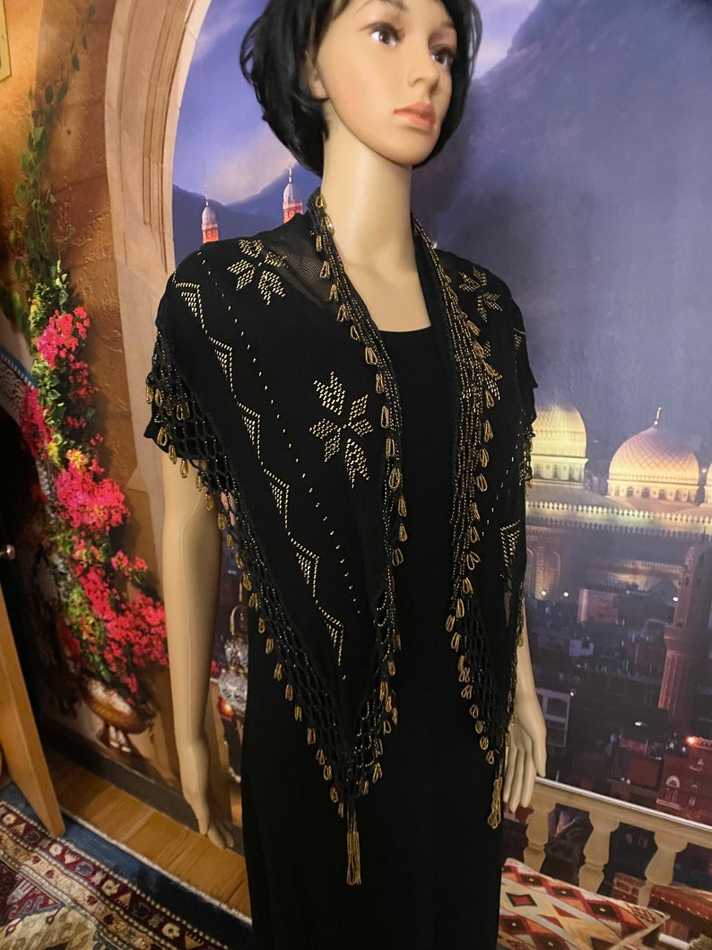 Gold Egyptian Assuit Beaded Hip Scarf Bellydance Hip Scarf - Etsy