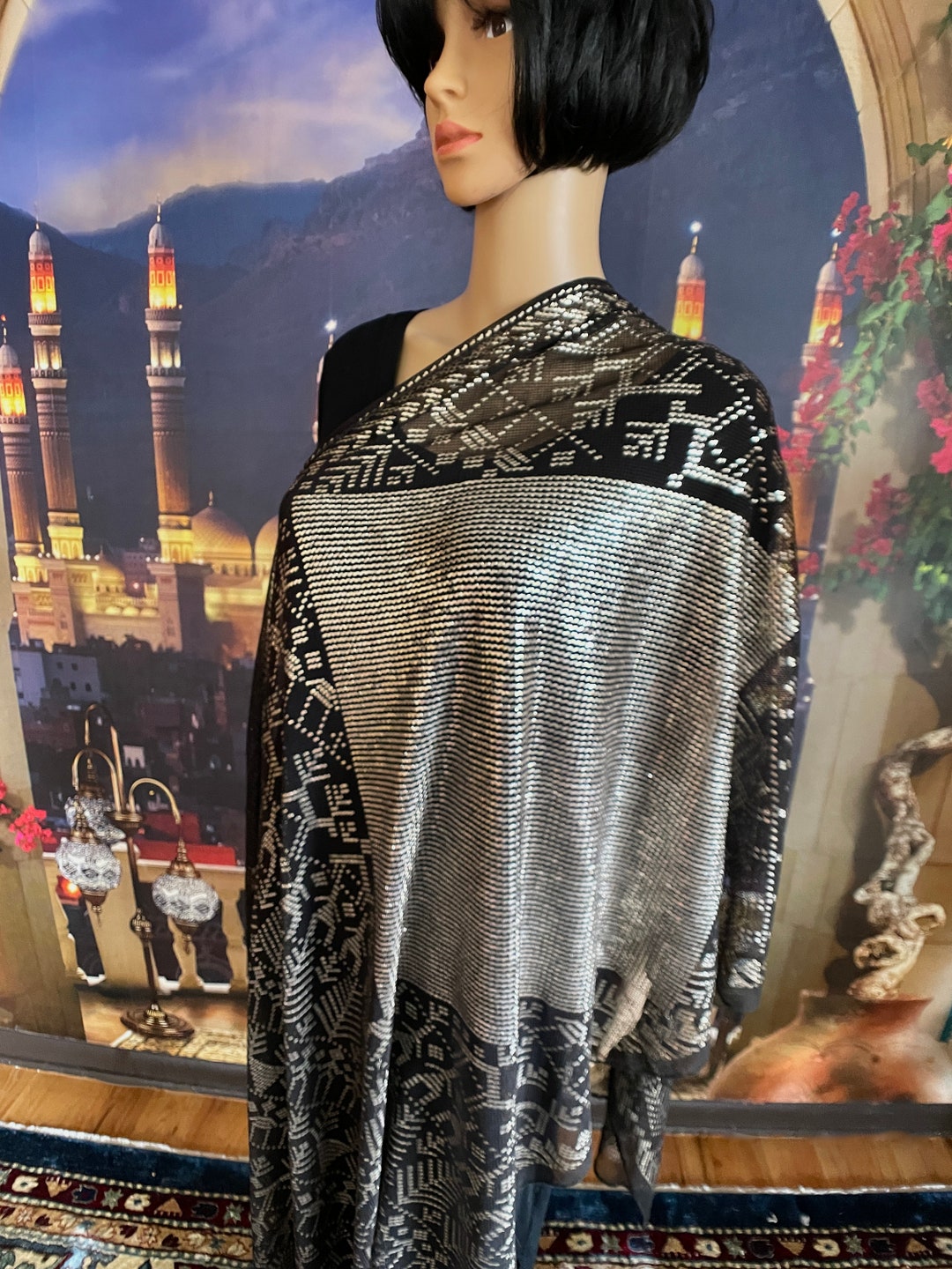 The "most Beautiful Vintage" Egyptian Assuit Black Silver Heavy 1920's ...