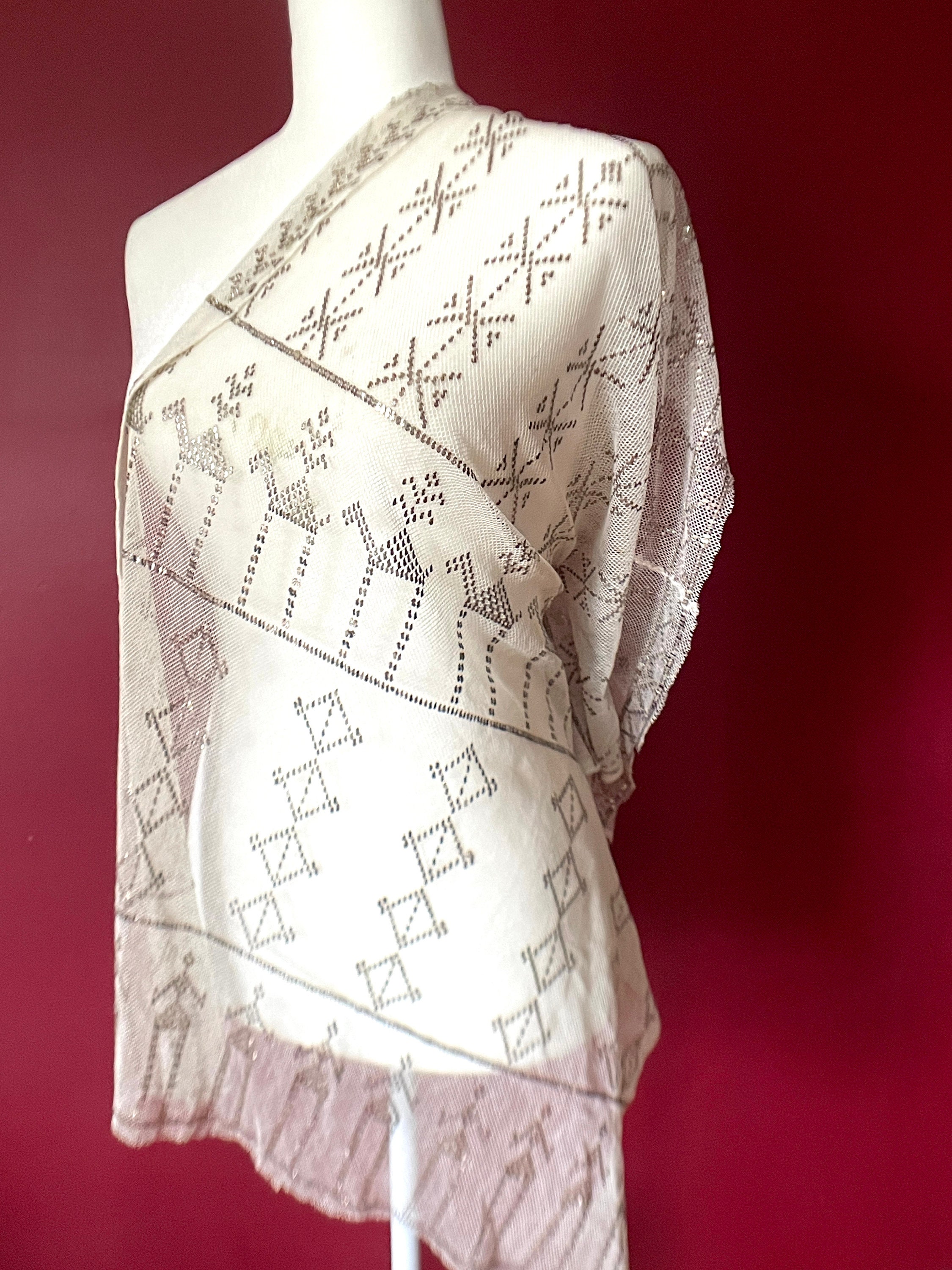 Ivory Vintage 1910's Egyptian Assuit Shawl Remnant With - Etsy