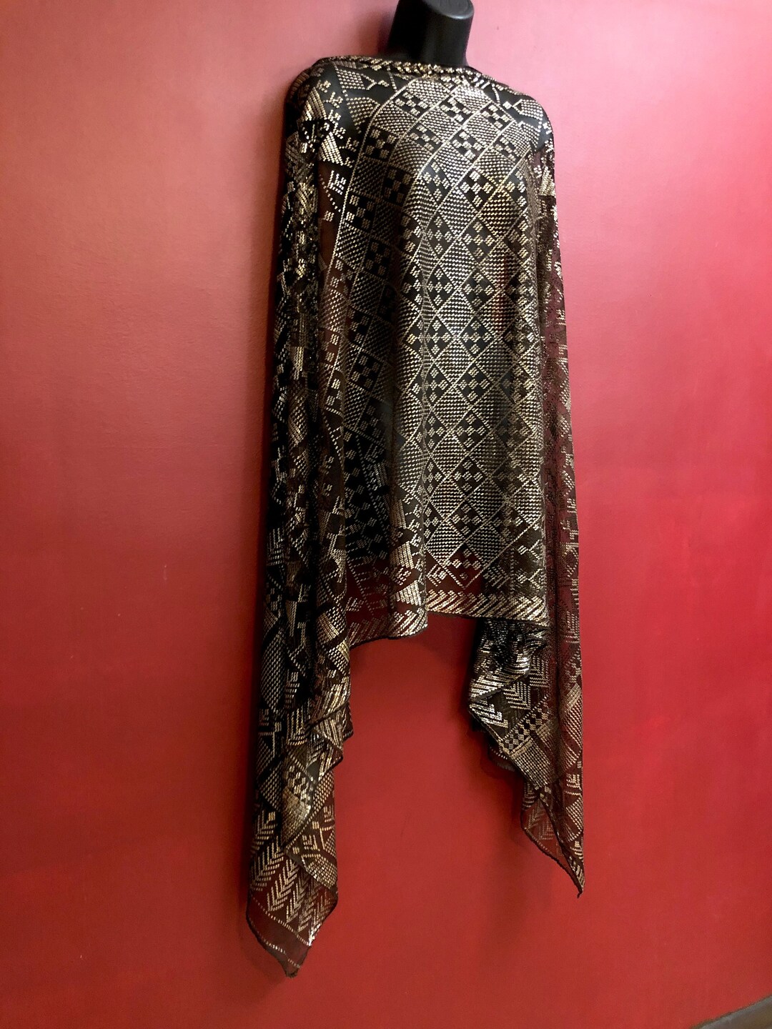 Egyptian Vintage Assuit Piano Shawl 1930's Drk Brown, Heavy Silver - Etsy