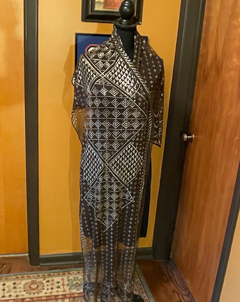 Dark Brown Vintage Egyptian Assuit With Bright Silver 1930's MINT ...