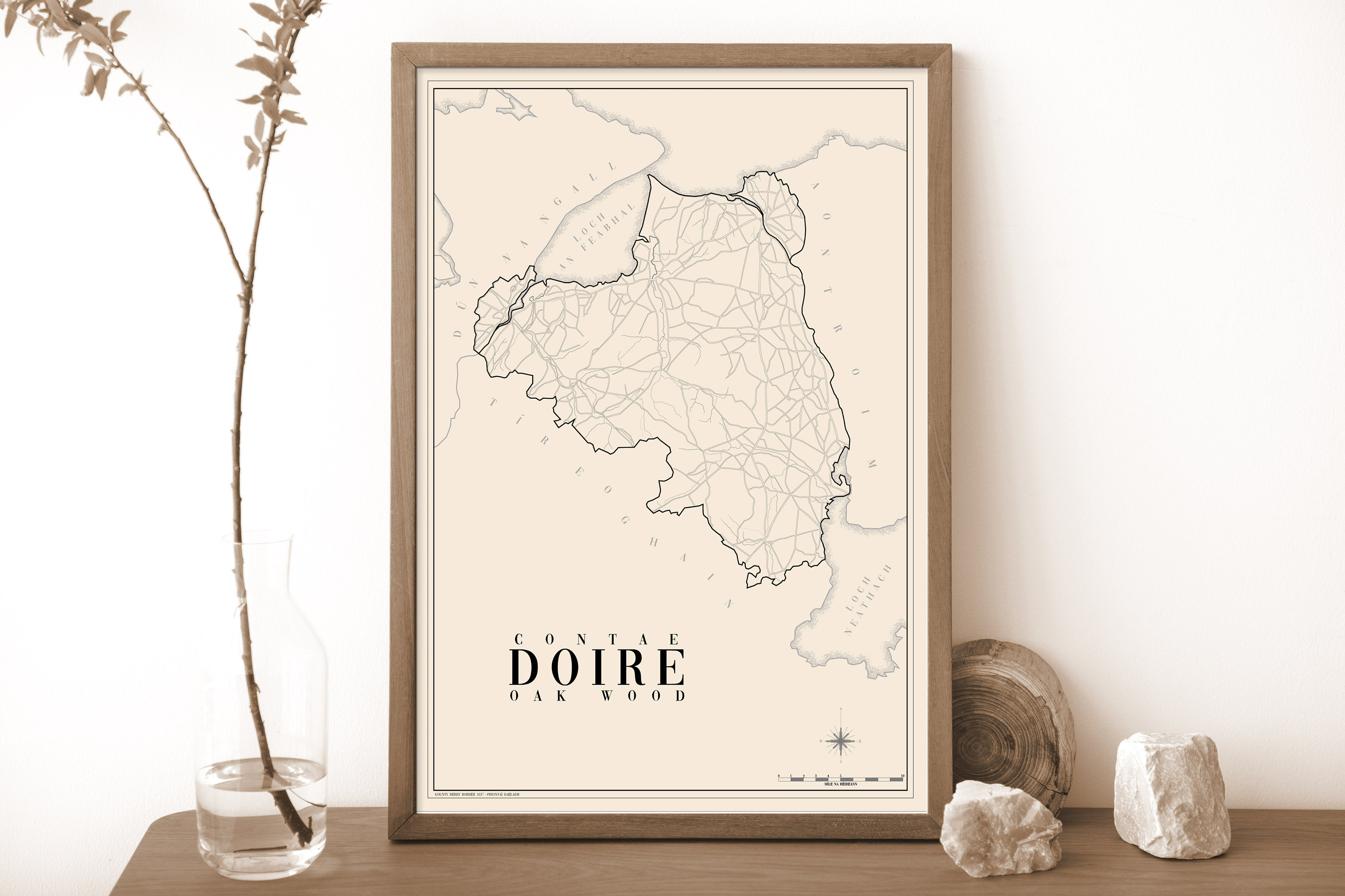 County Derry Vintage Style Map - Etsy