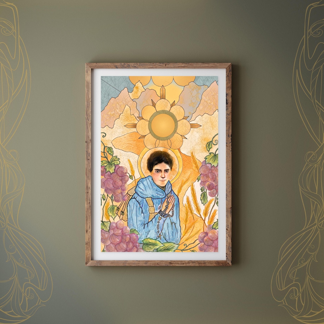 Saint Carlo Acutis Art Print – Catholic Illustration, Christian Wall ...