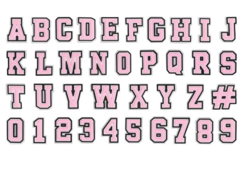 Light Pink Letters Shoe Charm Alphabet Initials Shoe Charm - Etsy