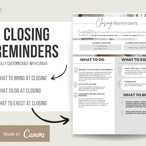 Buyer's Closing Reminders |first-time Homebuyers| Real Estate Buyers| Real Estate Marketing ...