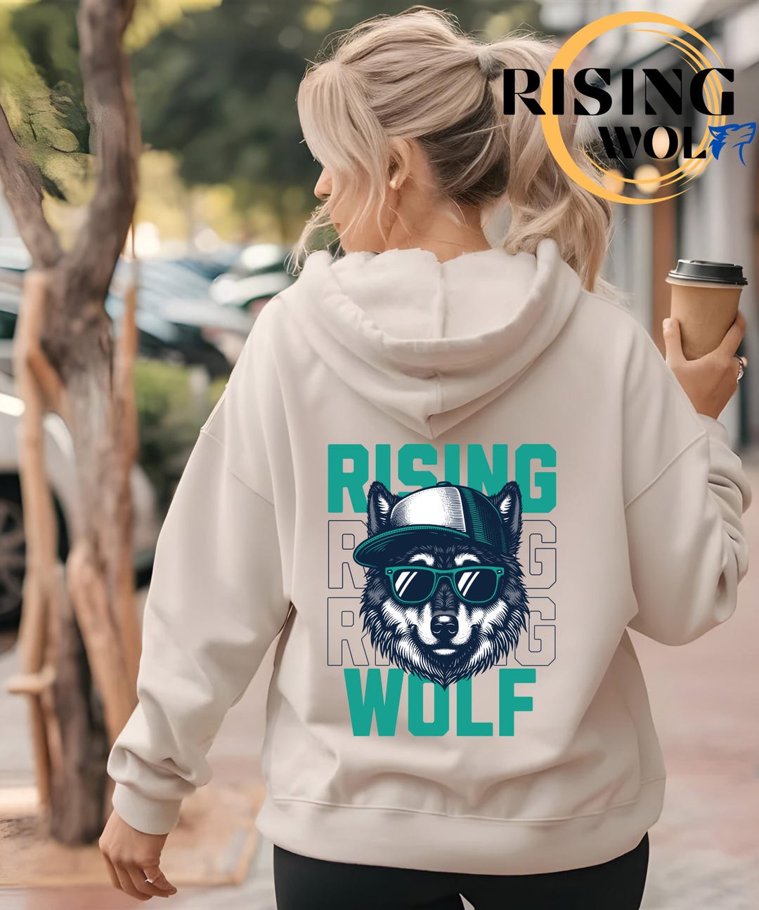 Trendy Wolf Pack Hooded Sweatshirt With Embroidered Logo, Baseballs Fan ...