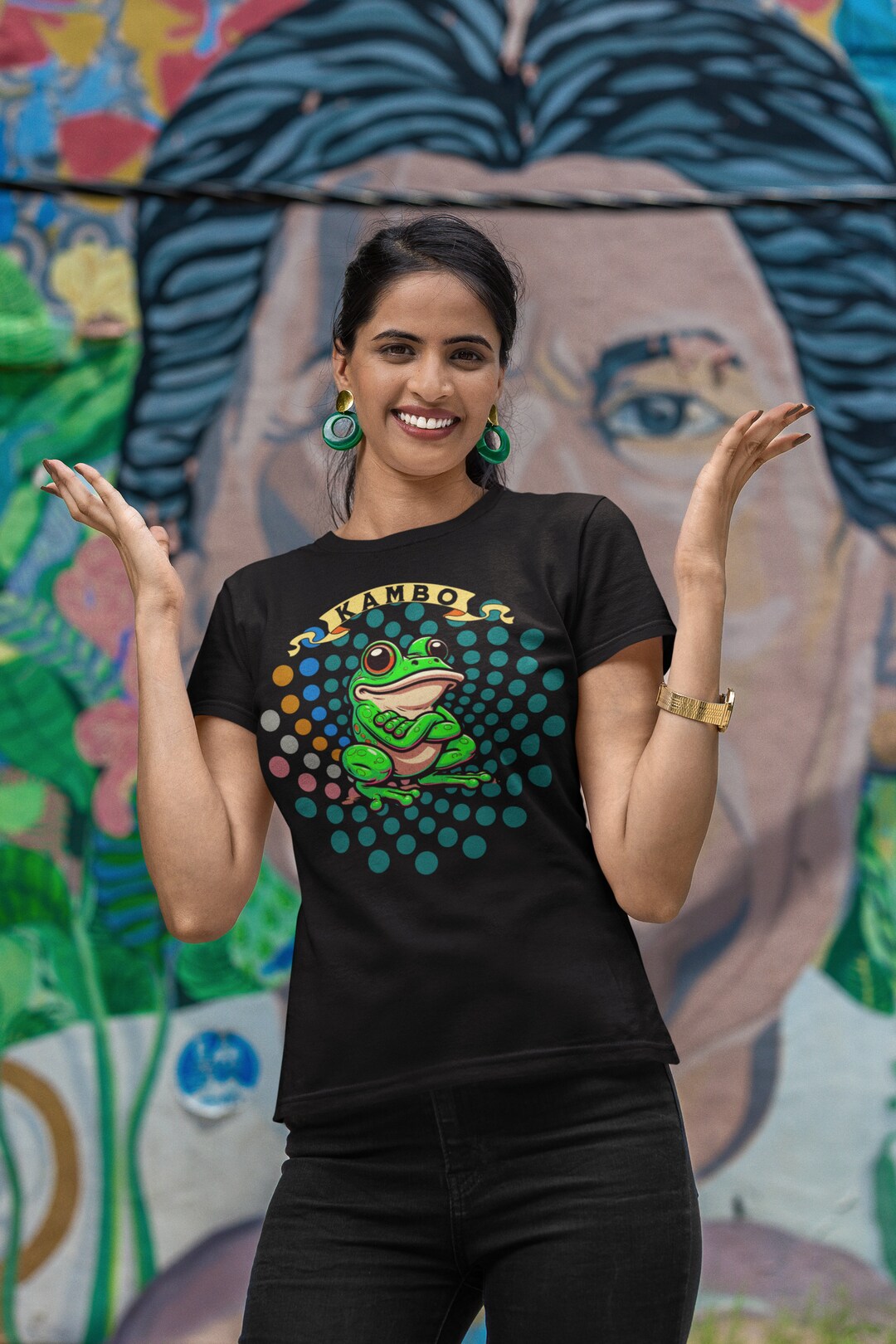 Kambo T-shirt Green Toad Fibonacci Sequence Dots, Sacred Frog Tee ...