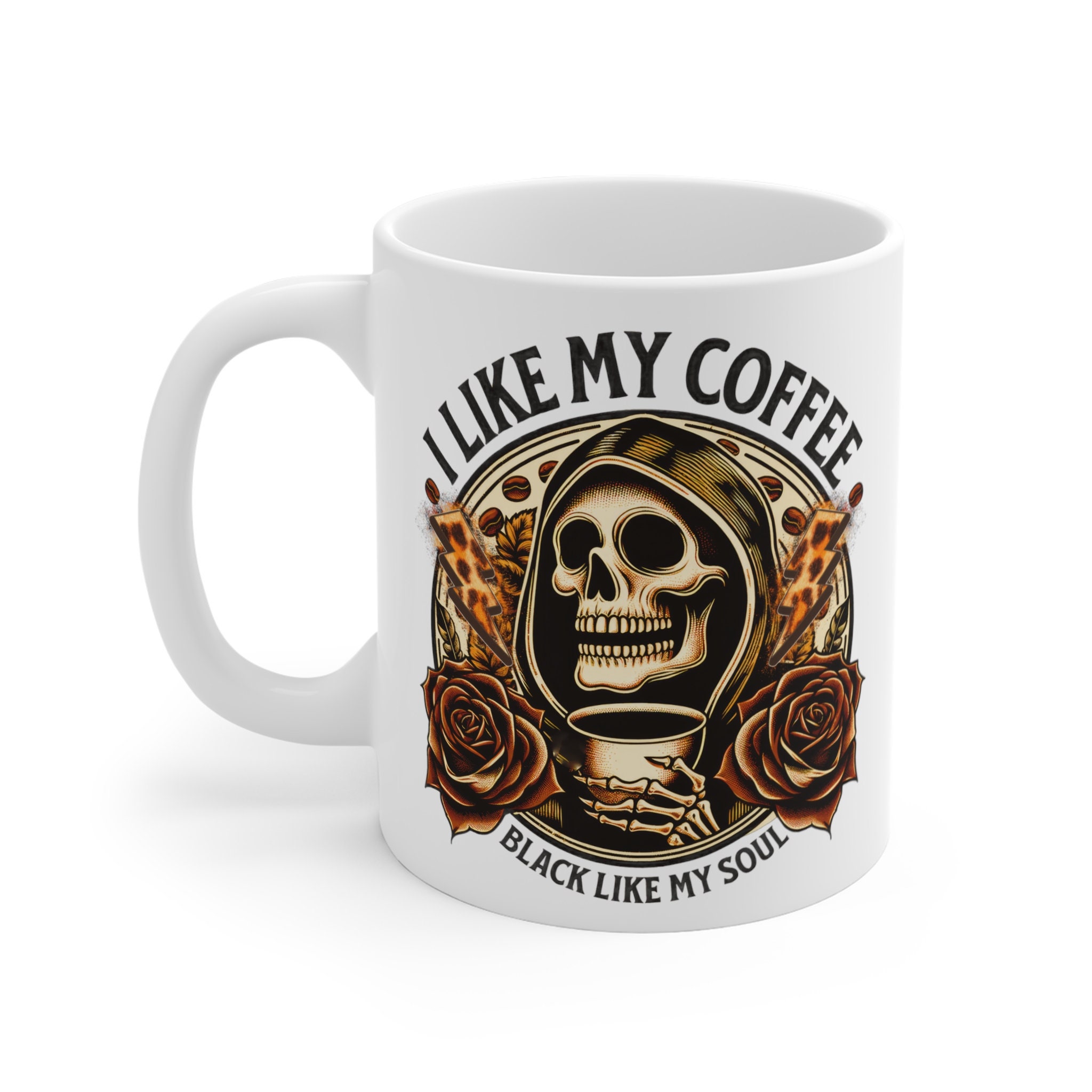 Dark Humor Coffee Mug Skeleton i Like My Coffee Black Mug - Etsy