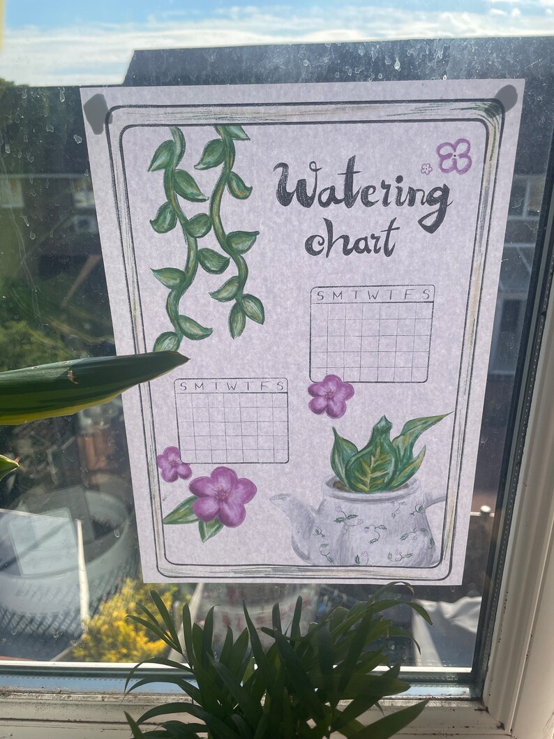 Plant Watering Chart - Etsy