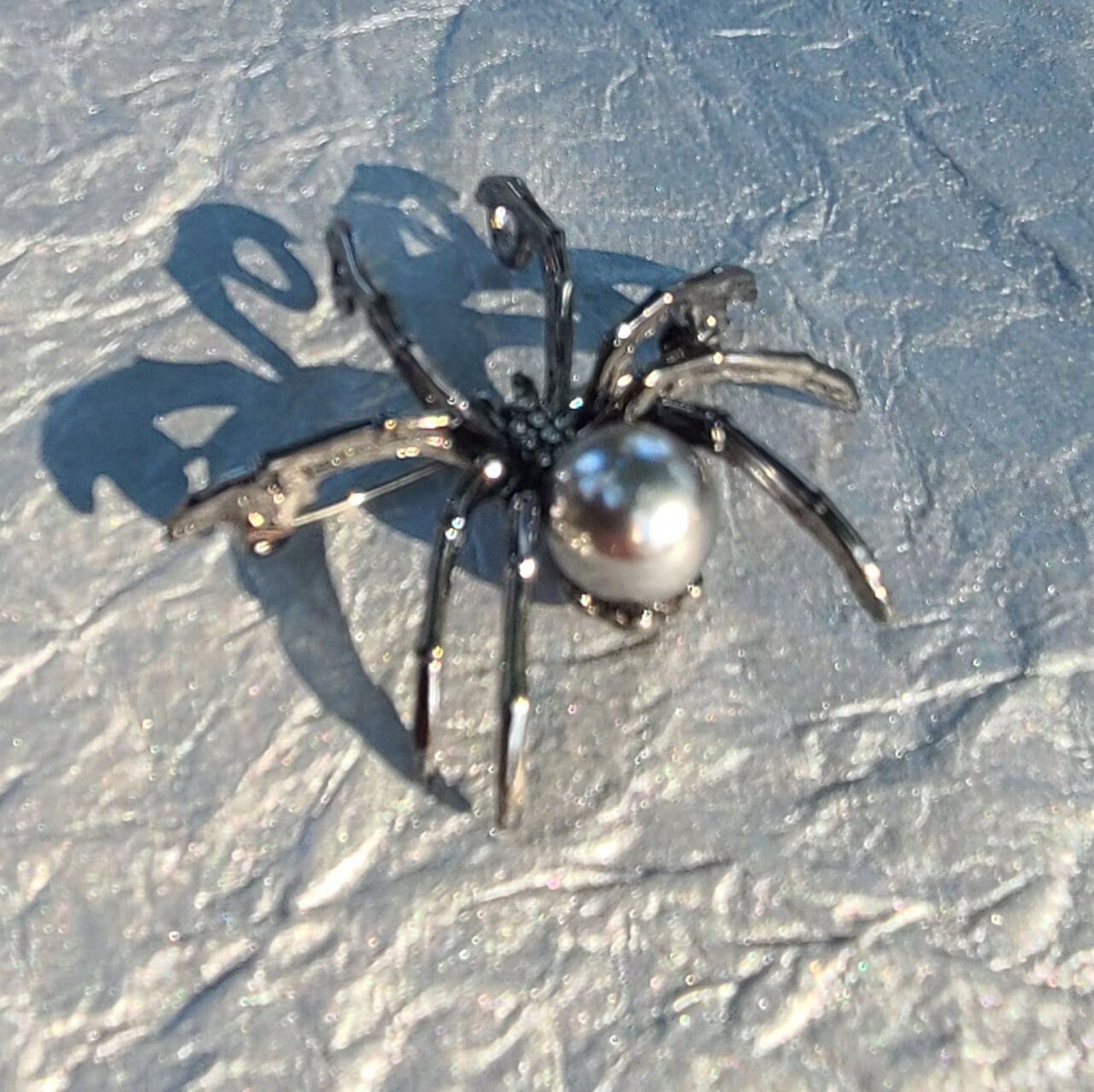 Faux Pearls Spider Broch-spider Broch-spider Pin-halloween - Etsy