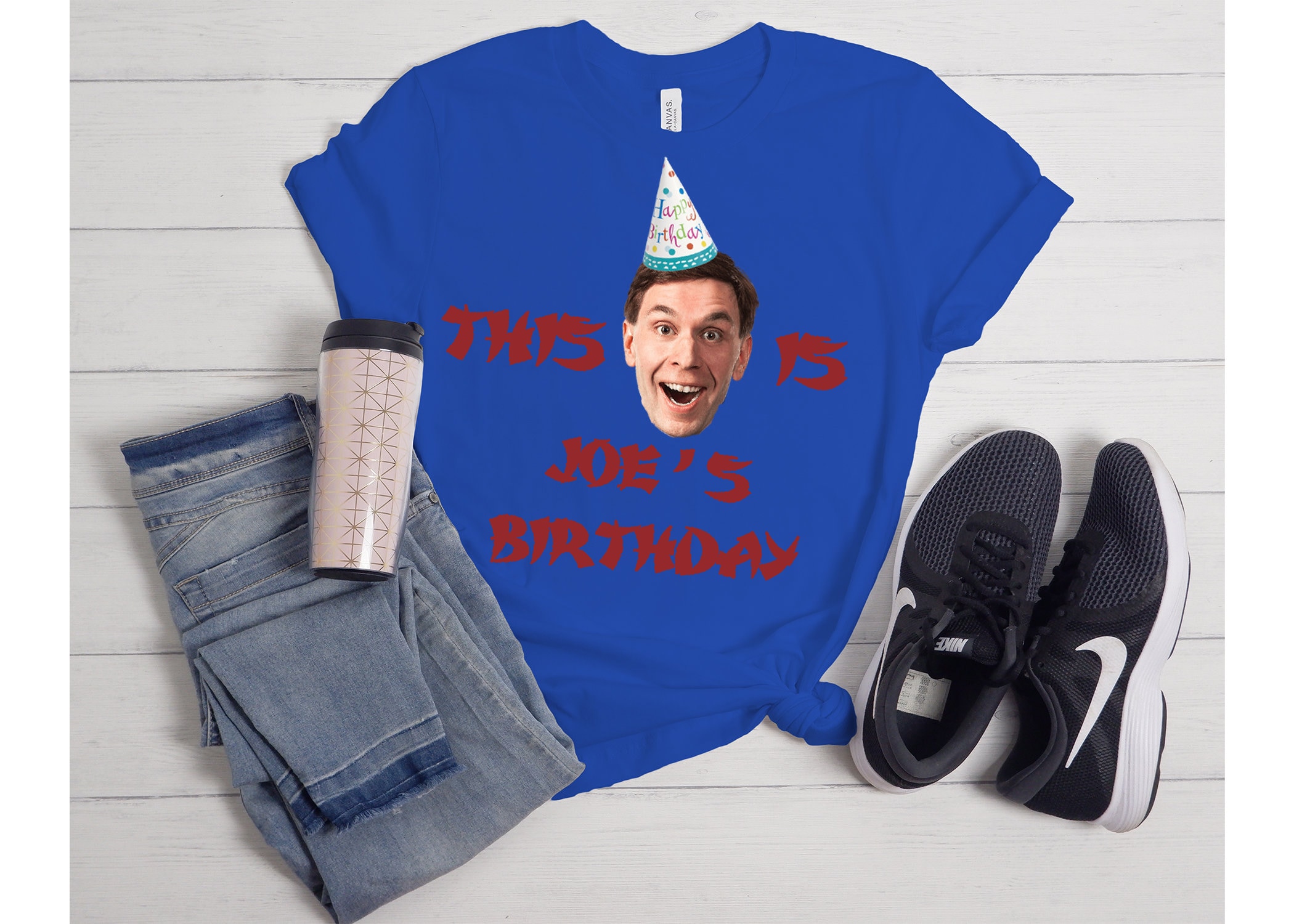 Custom Birthday Party Shirts,birthday Boy,birthday Girl,face Birthday ...