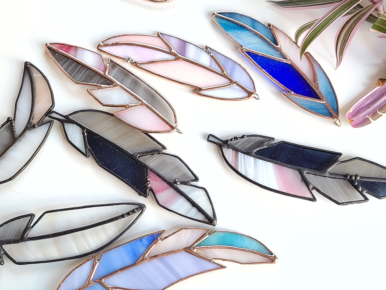 Stained Glass Feather Patterns X 6 // Beginner Stained Glass - Etsy Canada
