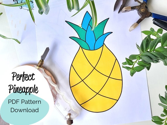 Stained Glass Pattern Perfect Pineapple // Beginner Stained | Etsy