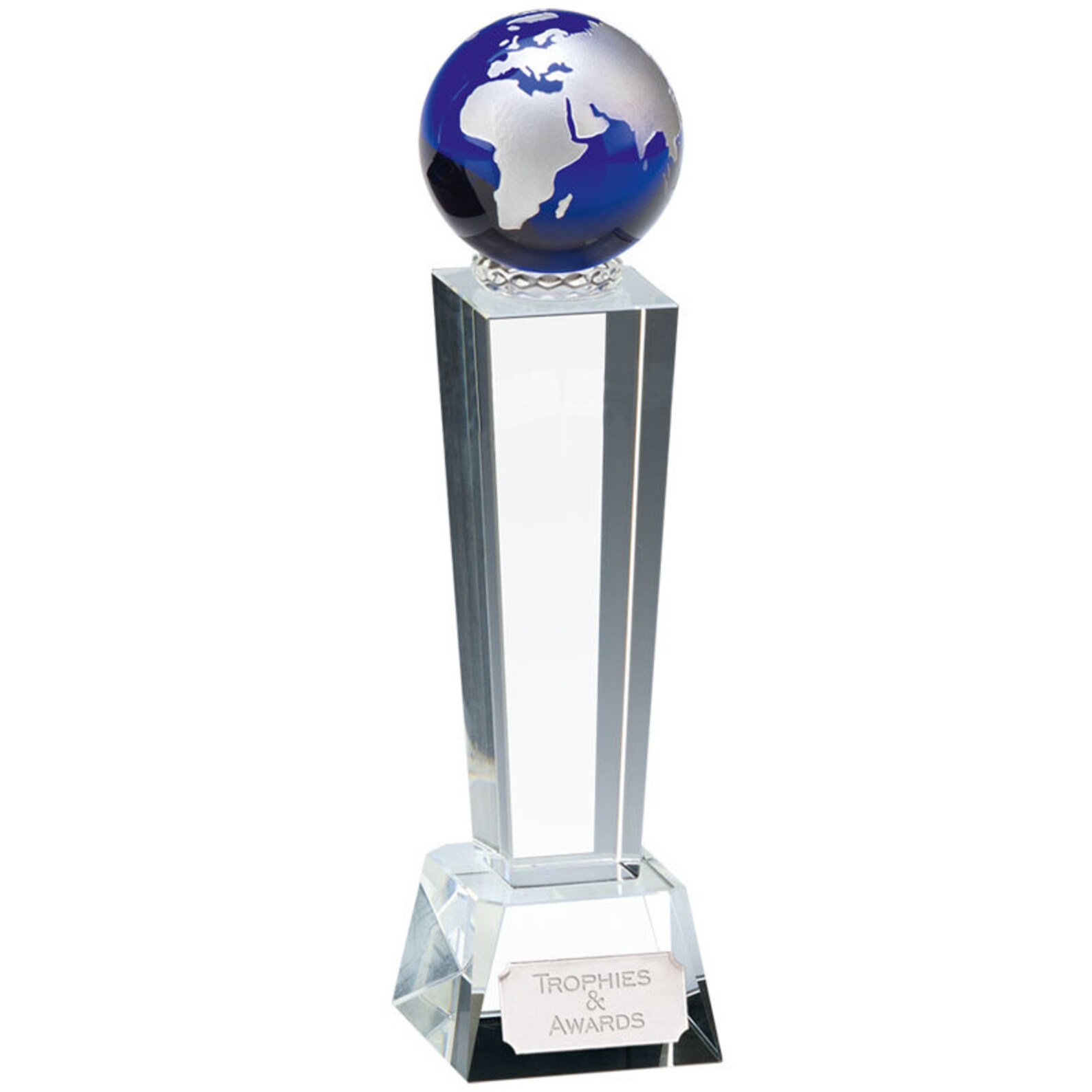 Crystal World Globe Trophy With Crystal Base - 3 Sizes | FREE ENGRAVING ...