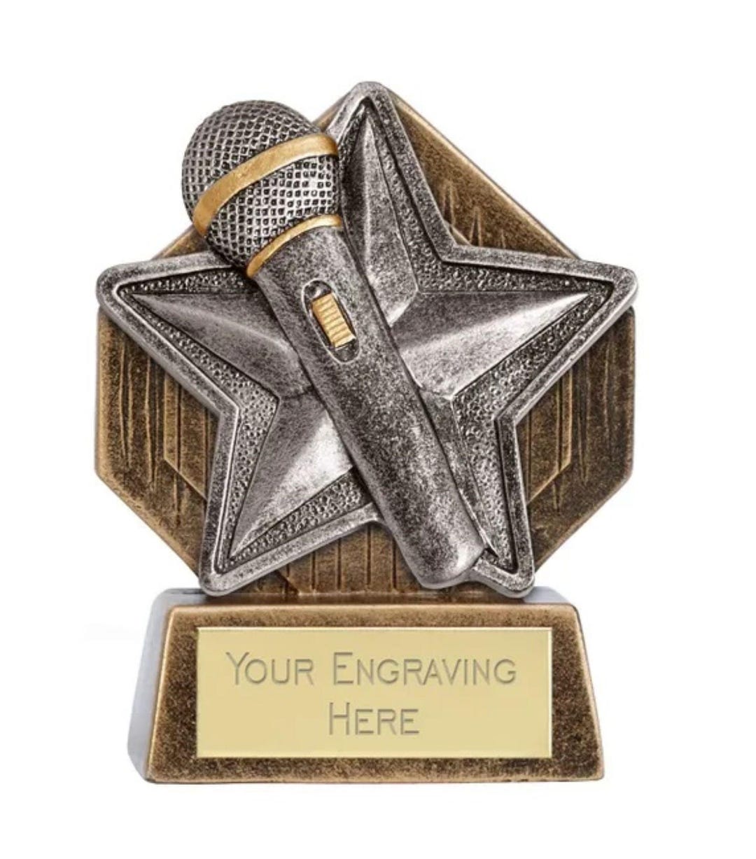 Gold Singing Music Microphone Karaoke Award Trophy 9cm 3.5 FREE ...