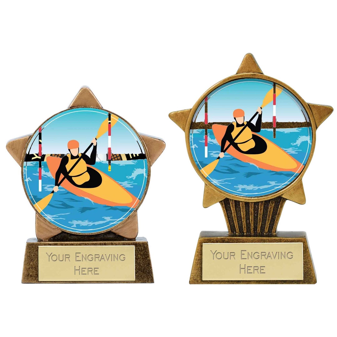 Gold Star Canoeing Trophy Award 2 Sizes With Free Personalised ...