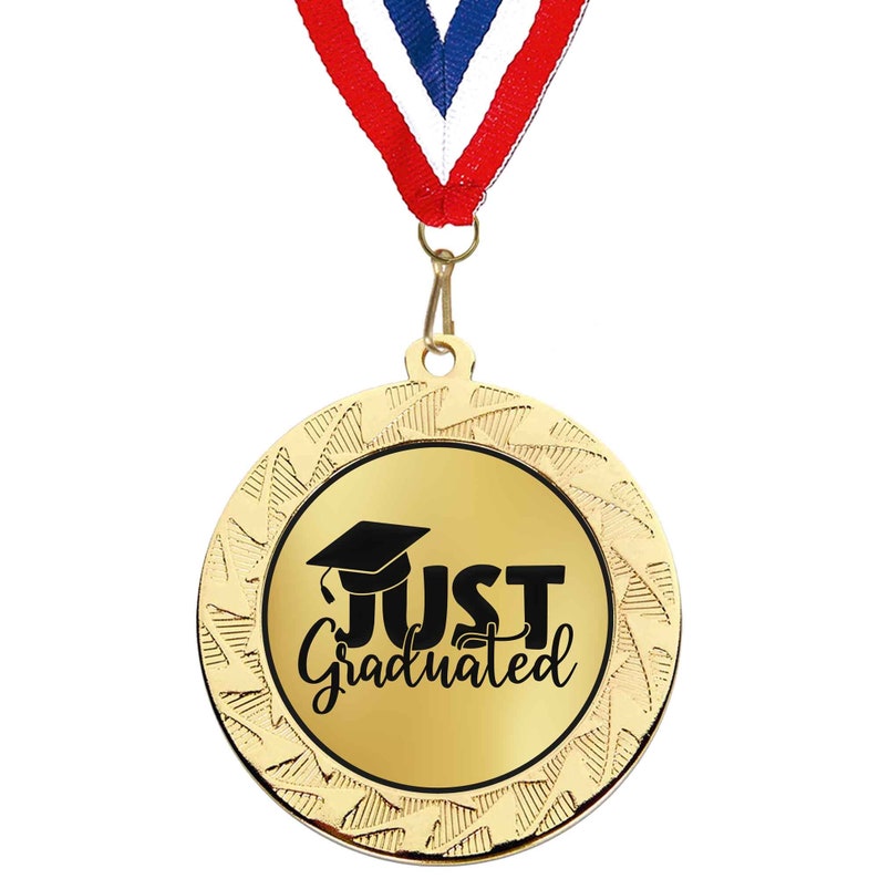 Gold Heavyweight Just Graduated Medal in A Burgundy Velour Box - Etsy