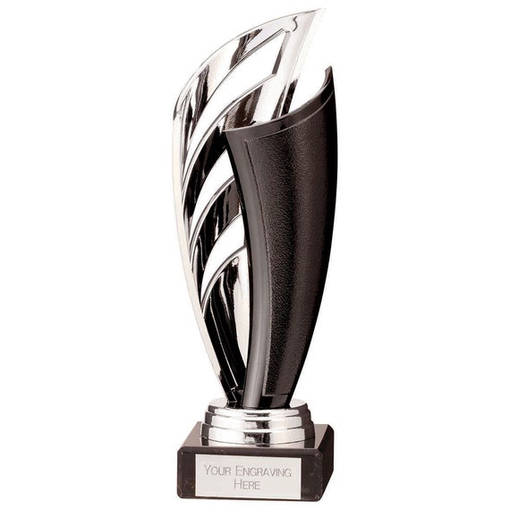 Silver and Black Trophy Cup Award With Marble Base FREE - Etsy