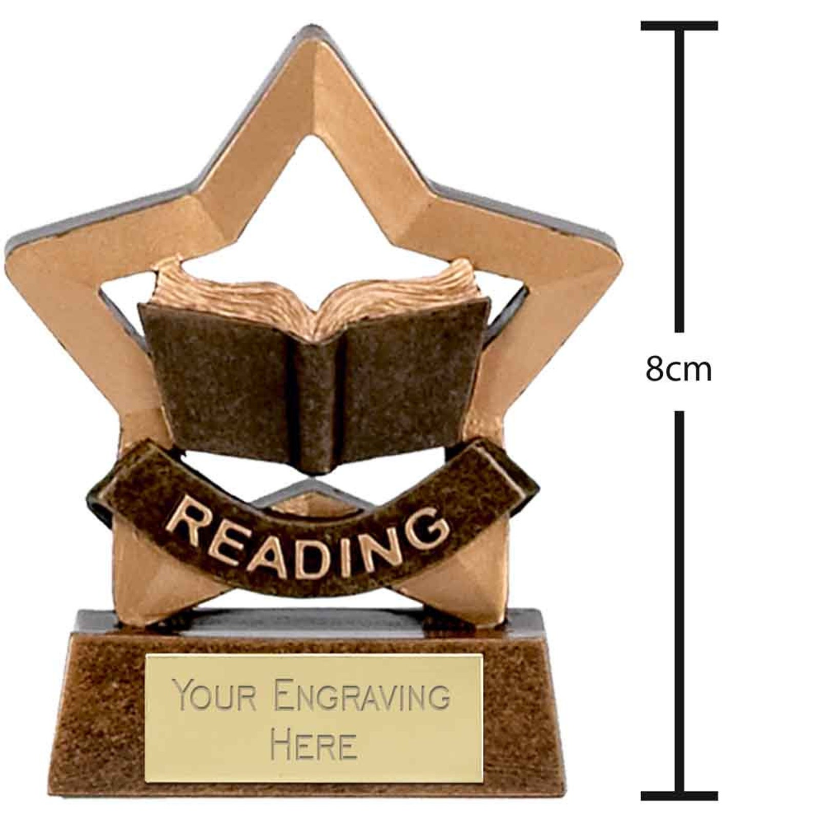 Gold Star Reading Trophy Award 8cm 3 1/8 FREE - Etsy