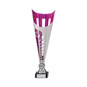 Silver and Pink Cone Trophy Cup Award in 5 Sizes | FREE ENGRAVING - Etsy