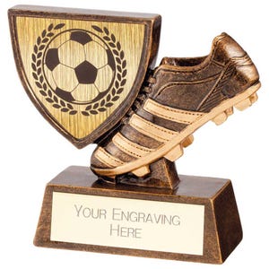 Gold Shield Football Player Trophy Award 7.5cm | FREE ENGRAVING - Etsy UK