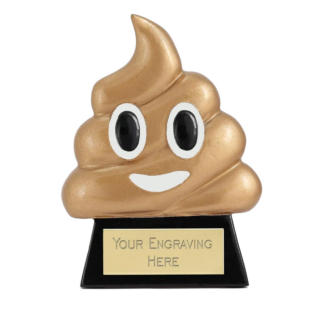 Novelty Emoji Poop Award Trophy 11cm 4 3/8 FREE ENGRAVING - Etsy