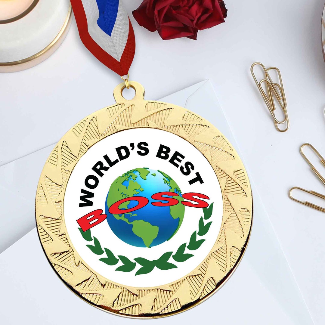 Large Gold Heavyweight World's Best Boss Medal 70mm With - Etsy