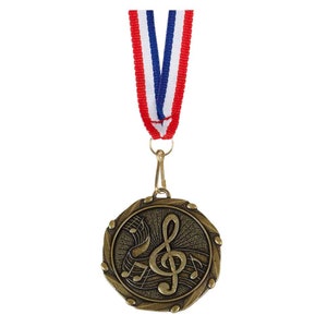Gold Music Singing Medal With Ribbon 45mm FREE ENGRAVING & DELIVERY - Etsy