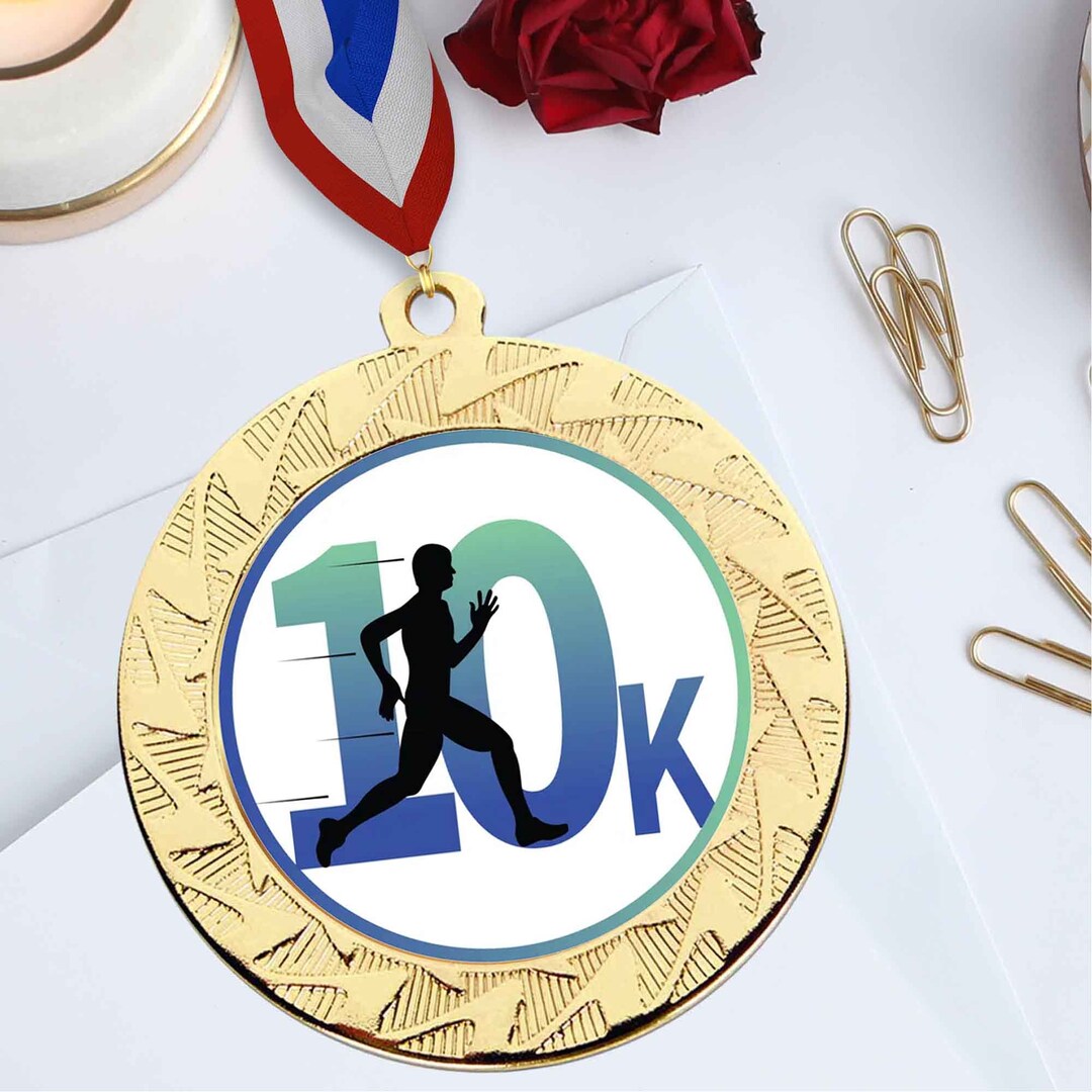 Large Gold Heavyweight 10K Run Male & Female Choice Running Award Medal ...