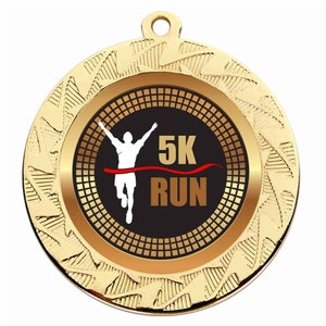Large Gold Heavyweight 5K Run Achievement Running Award Medal 70mm With ...