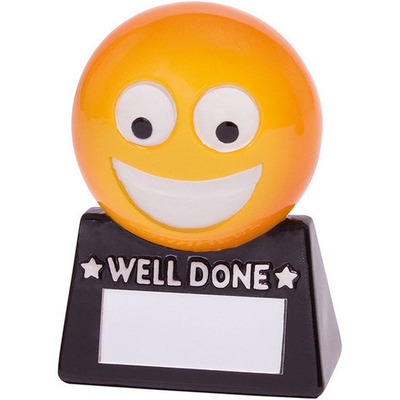 Novelty Emoji Smiley Face Well Done Award 8.5cm FREE ENGRAVING - Etsy