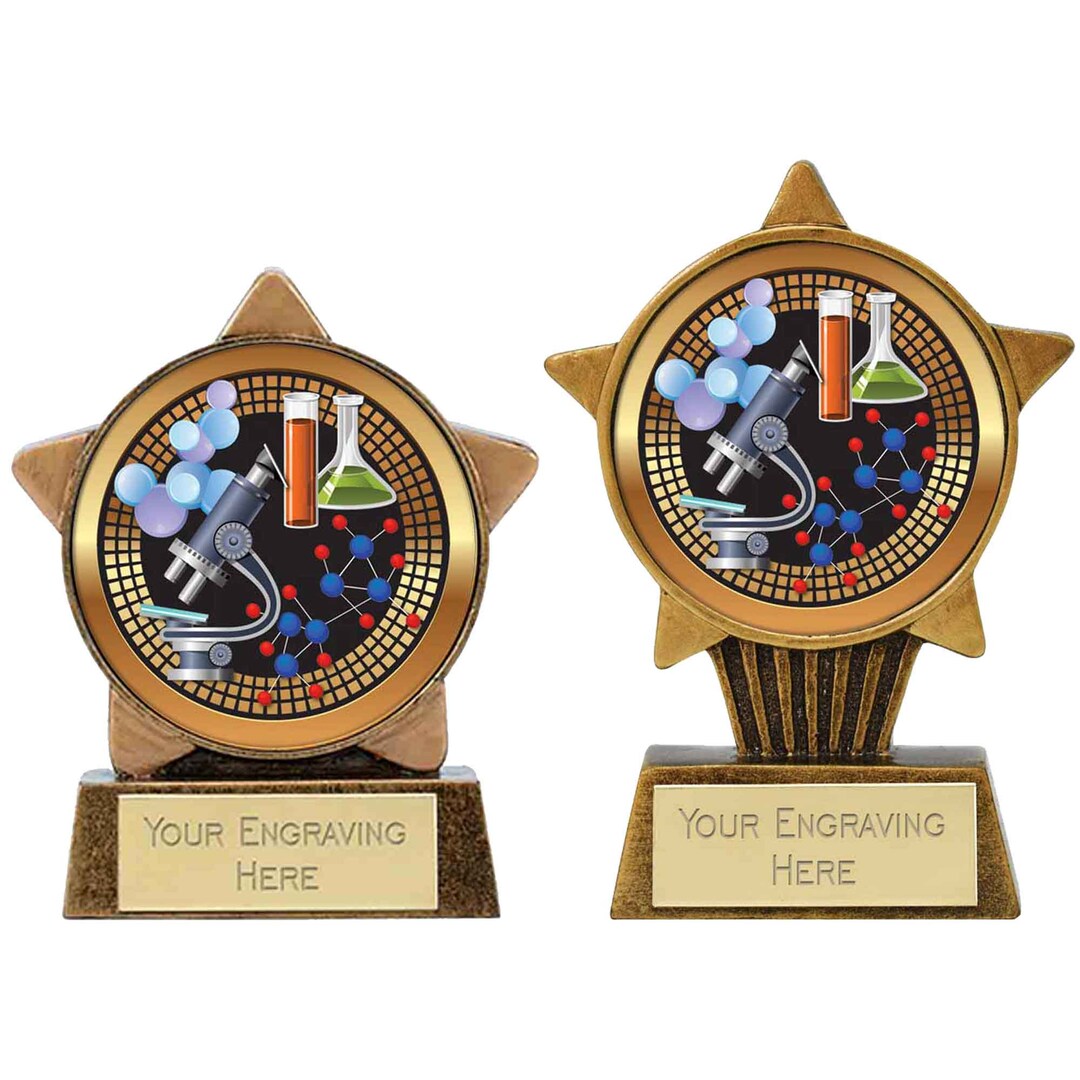 Gold Star Science Trophy Award in 2 Sizes & Free Personalisation - Etsy