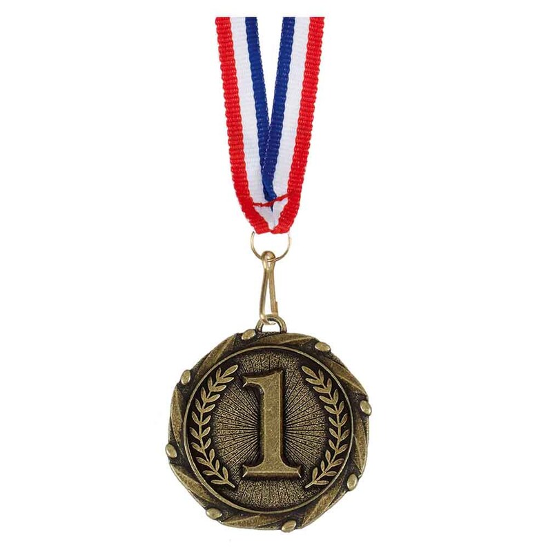 Gold Laurel 1st Place Medal With Ribbon 45mm FREE ENGRAVING - Etsy