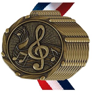 Gold Music Singing Medal With Ribbon 45mm FREE ENGRAVING & DELIVERY - Etsy