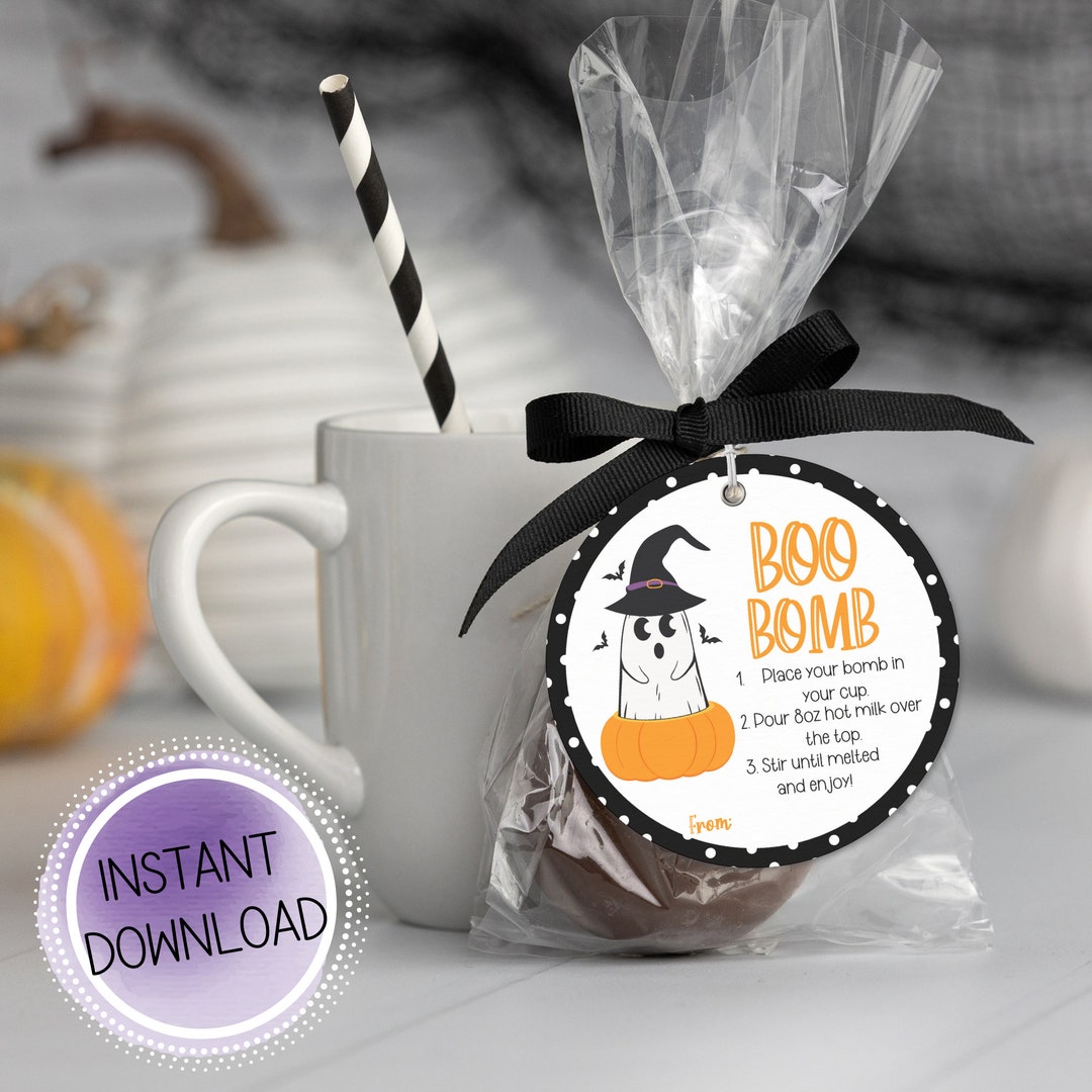 Halloween Hot Chocolate Bomb Gift Tag Boo Bomb Printable - Etsy