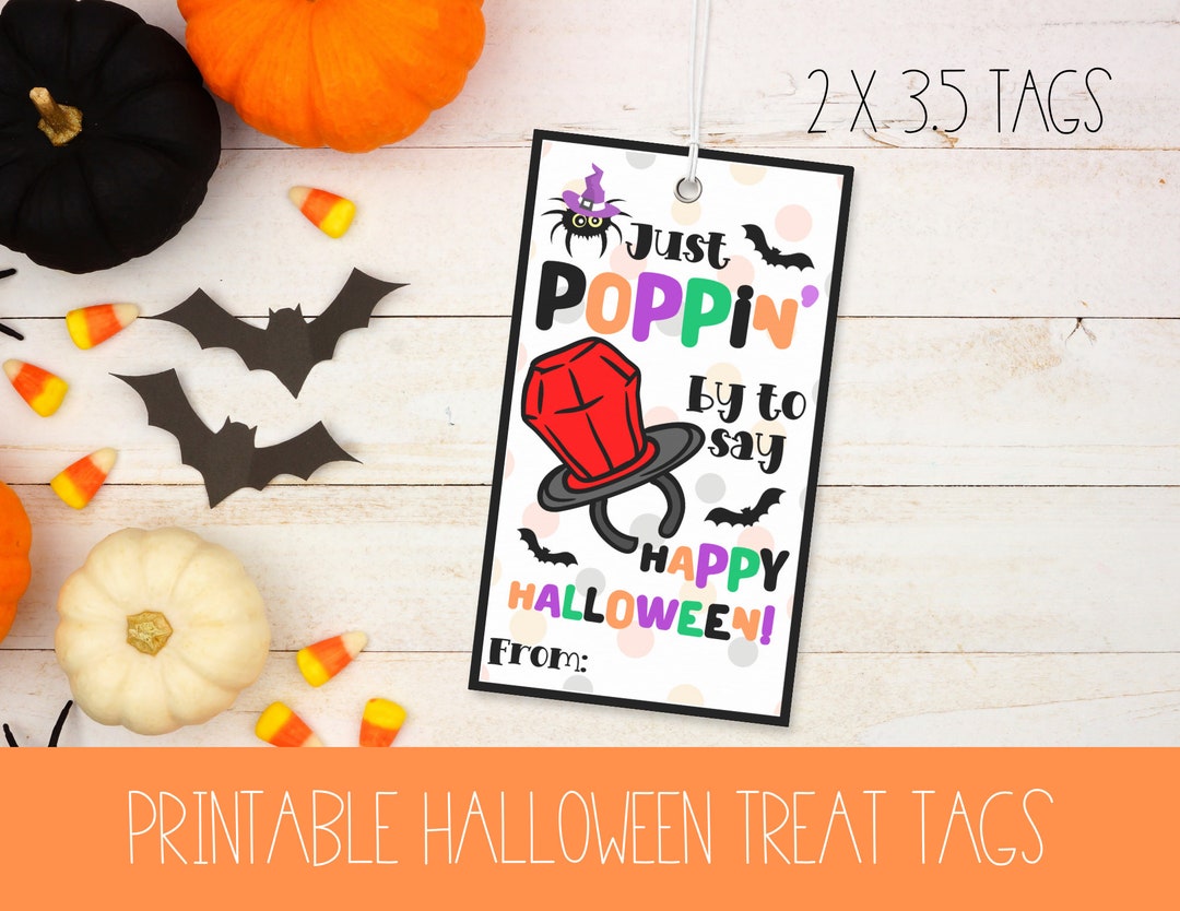 PRINTABLE Halloween Ring Pop Candy Treat Gift Tag Printable - Etsy
