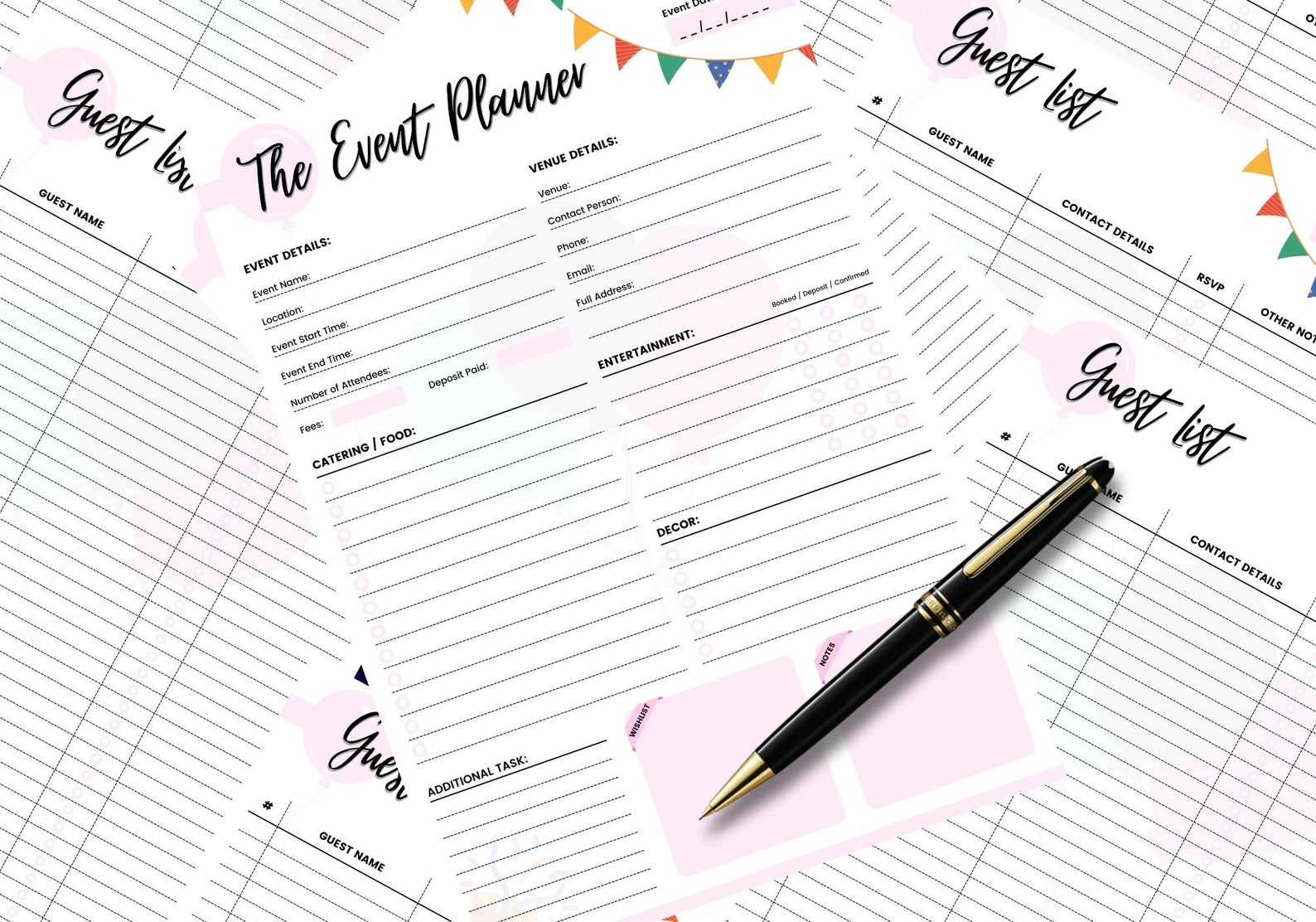 Event Planner Template | Printable Event & Party Forms | Event Planning ...