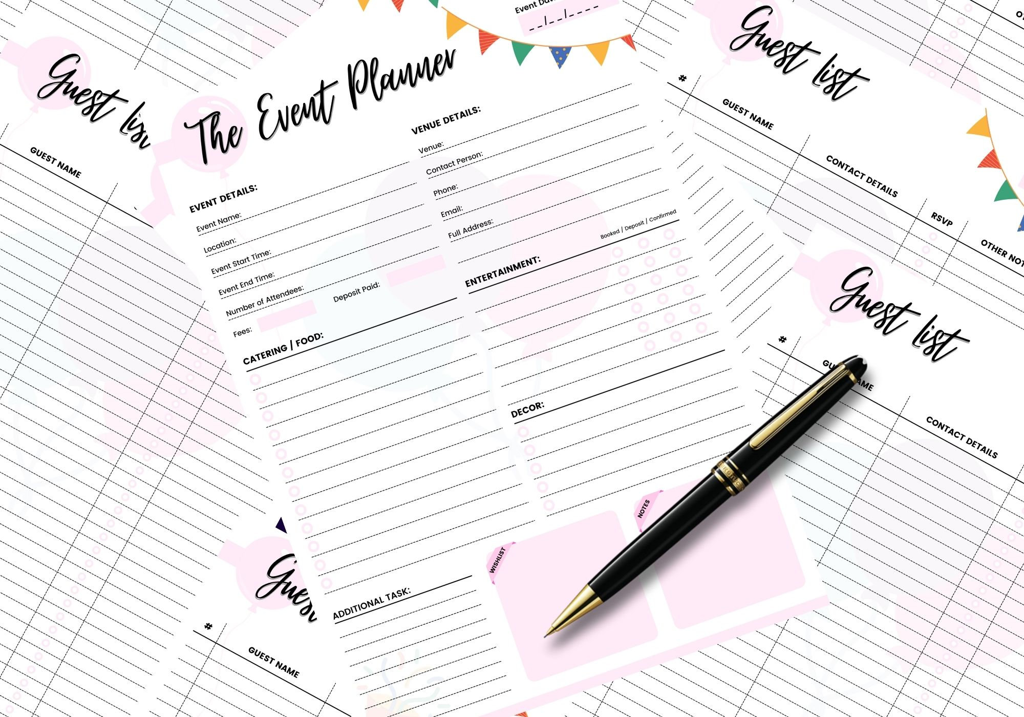 Event Planner Template | Printable Event & Party Forms | Event Planning ...