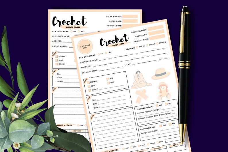 Crochet Order Form Template | Custom Shirt Order Form | Wholesale Order ...