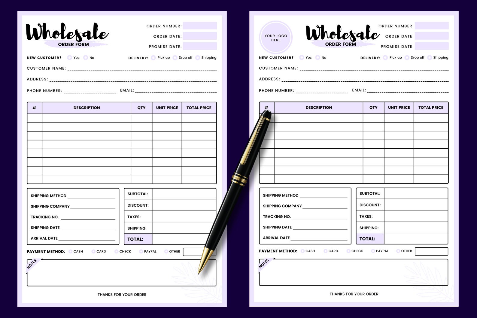 Mug Order Form Template, Coffee Cup Order Form, Wholesale Order Form ...