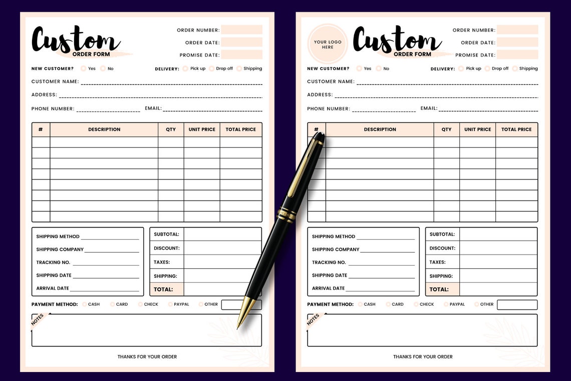 Ornament Order Form Template Custom Order Form Wholesale - Etsy