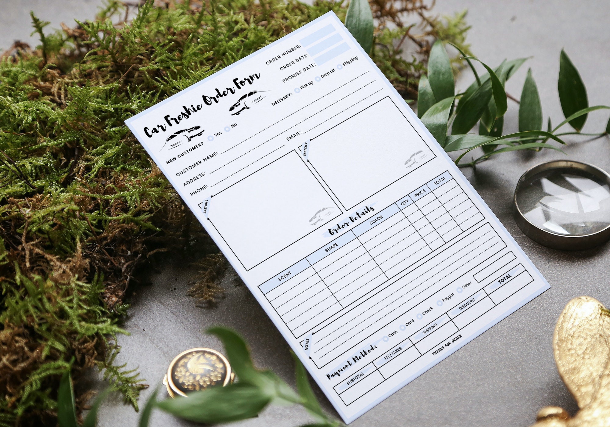 Car Freshie Order Form, Order Tracker, Daily Notes, Business Order Form ...