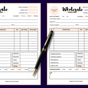 Keychain Order Form Template, Custom Order Form, Wholesale Order Form ...